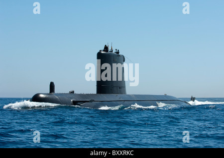 Spanish navy submarine arrives at the port of Cartagena. Spain. 26/8 ...
