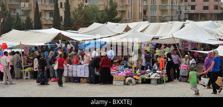 Turkish Pazar (Bazaar) outdoor market Bodrum Peninsula Turkey Mugla ...