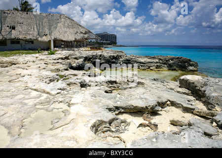 Abandoned, ruins of a beach resort, Cozumel Island, Quintana Roo ...