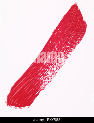 red paint splodge on a white background Stock Photo - Alamy
