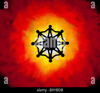 Multi coloured hands joined around the world Stock Photo - Alamy