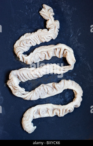 Raw pigs intestine or Chitterlings ready for cooking - An example of ...