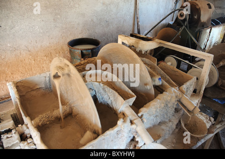 Primitive machinery used for extraction and purification of silver at ...