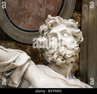 Close-up of a statue of St. Longinus in St. Peter's Basilica in Vatican ...