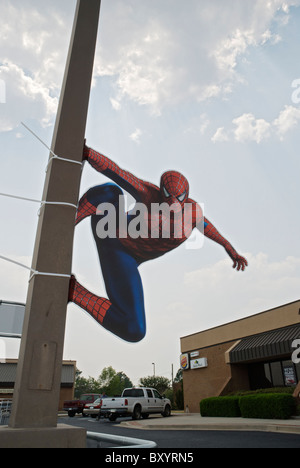life size advertisement for movie Spider Man in his Dark Side mode on ...