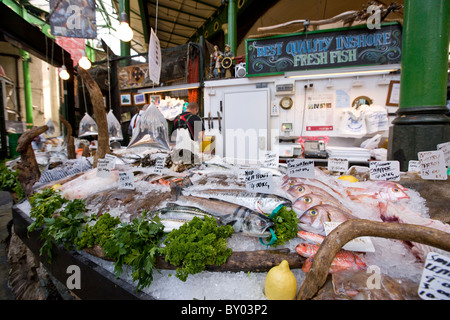 Borough Market Interior Fishmonger Display Fish Variety Choice Signs ...