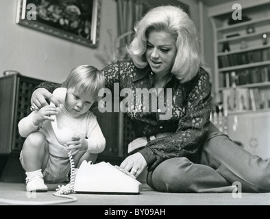 Diana Dors actress with her husband Alan Lake and son Jason January ...