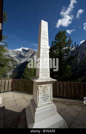 Monument to Josef Pichler who conquered Mount Ortler in 1804, it is ...