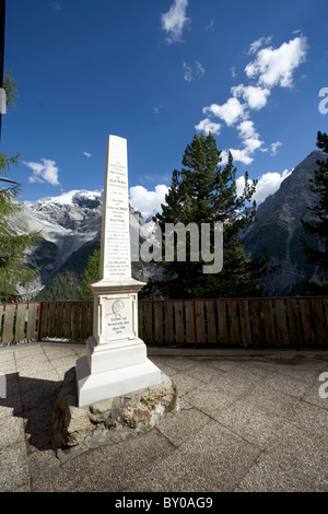 Monument to Josef Pichler who conquered Mount Ortler in 1804, it is ...