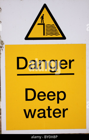 Danger Deep Water, Keep Out Warning Signs Stock Photo - Alamy
