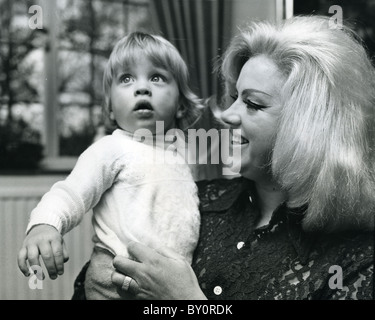 Diana Dors actress with her husband Alan Lake and son Jason January ...