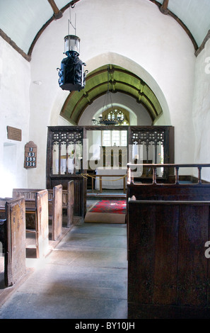 The interior of Culbone church on Exmoor, W of Porlock, Somerset UK ...