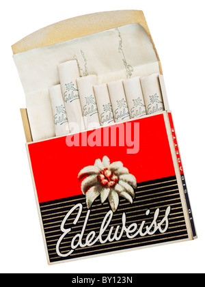 Old packet of 1960s Austrian "Edelweiss" branded cigarettes Stock Photo ...