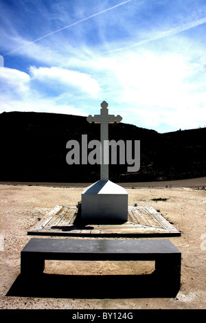 Christian cross on hillside. Crucifixion religious concept Stock Photo ...