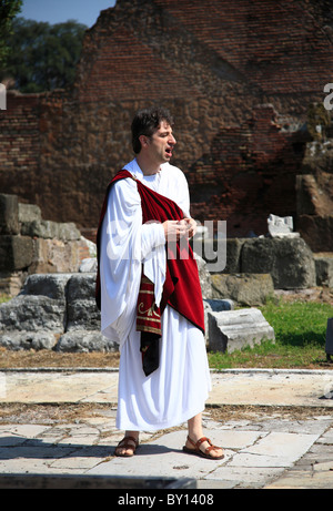 Actor in role of Roman senator acts part in the Roman Forum, Rome Stock ...