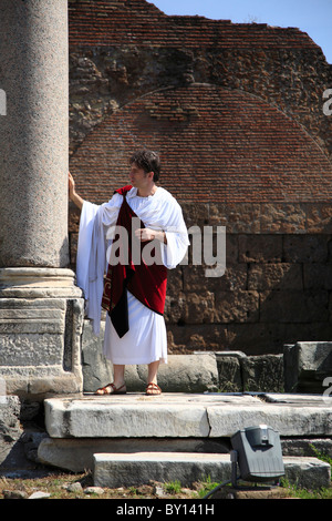 Actor in role of Roman senator acts part in the Roman Forum, Rome Stock ...