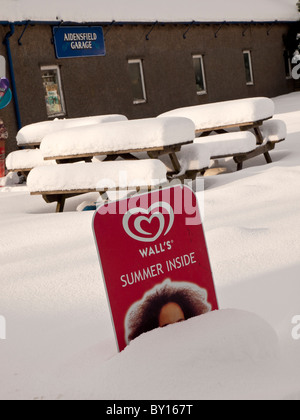 sign made humorous by deep snow Stock Photo - Alamy