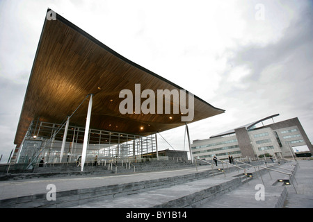 The Senedd (Parliament or Senate) in Cardiff Bay, the home of the ...