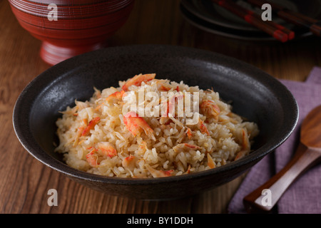 Japanese Kani Meshi ( A rice bowl dish made with steamed crab meat and ...