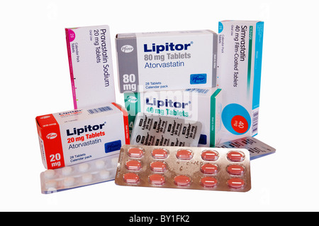 Statins - Several different types of statin pills tablets used for the ...