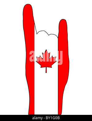 Canadian finger signal Stock Photo - Alamy