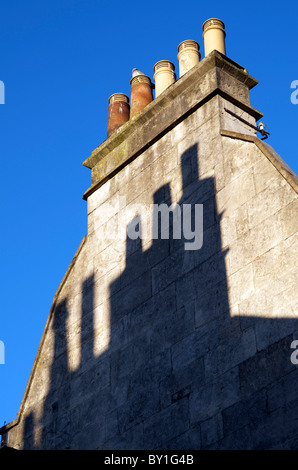 House Wall With Shadow Stock Photo - Alamy