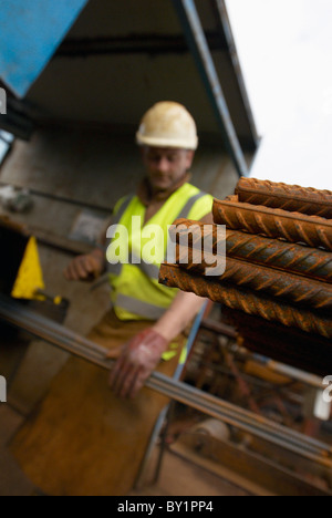 Equipment for bending steel rods at a construction site. Equipment for ...