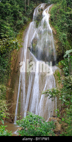 Waterfall in tropical forest of Samana, landscape photography of ...