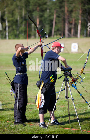 Young archers shooting in an international competition between the Cap ...