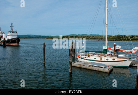 Boardwalk and Harbor in Coos Bay Oregon on Oregon coast Stock Photo - Alamy
