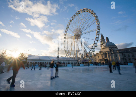 Fairground Winter Wonderland City Hall Cardiff Civic Centre South Wales ...