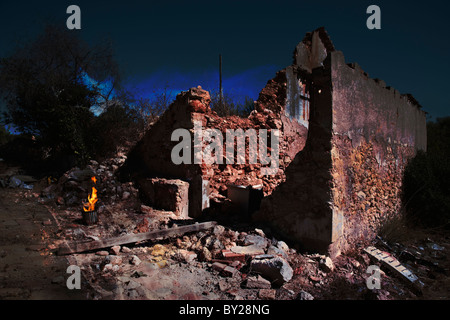 falling down derelict decaying ruins of dunbeacon national school, a ...