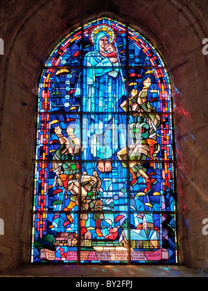 Paratrooper Stained Glass Window memorial St Mere Eglise Church Stock ...