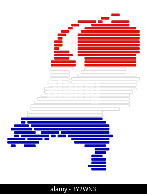 Map of Netherlands in red on grey political globe. 3D illustration ...