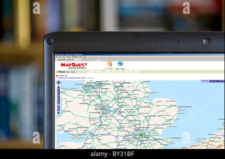 Performing a Mapquest search on a Laptop Computer, UK Stock Photo - Alamy