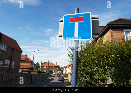 uk road sign cul de sac no through road dead end Stock Photo: 30846569 ...