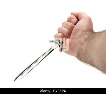 Knife in stabbing grip Stock Photo - Alamy