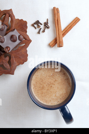 hot coffee with cinnamon on a table Stock Photo - Alamy