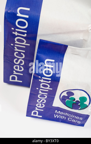 Prescriptions UK; NHS Prescription medicines waiting to be collected on ...