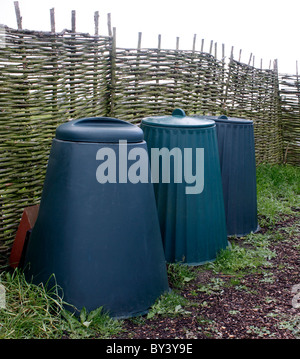 Recycled plastic compost bins Stock Photo - Alamy