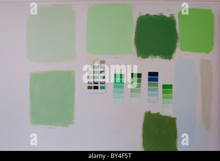 Samples of different paint on white background Stock Photo - Alamy
