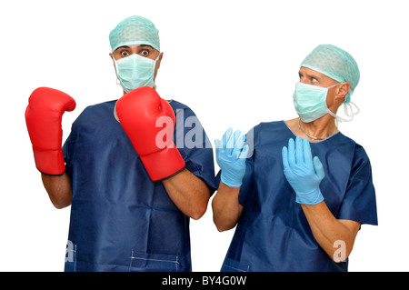group of doctors in mask isolated on white Stock Photo - Alamy