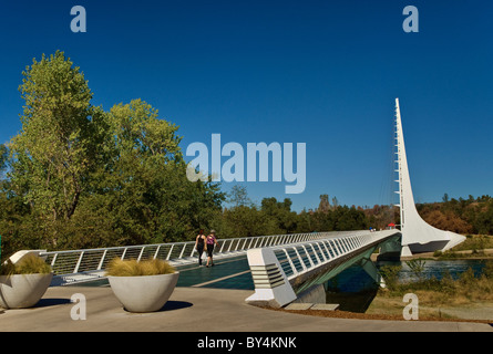 Pedestrian Sundial Bridge, designed by Santiago Calatrava, over Turtle ...