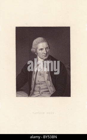 Captain James Cook (1728-1779), British explorer, landing on Tanna in ...