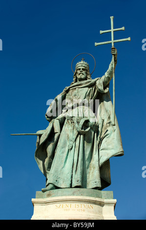 Statue of Saint Istvan ( Stephan) , King. Hősök tere, ( Heroes Square ...