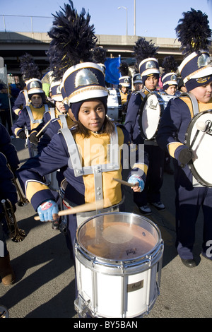 Elementary school marching band at the Three Kings Day Parade in ...
