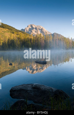 Reflection on String Lake Teton National Park, Wyoming Stock Photo - Alamy