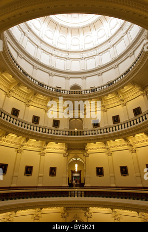 Interior view of the Texas Capitol dome in Austin, looking up from the ...