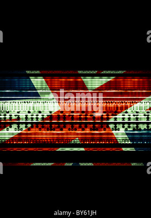 National flag of United Kingdom (Great Britain) Union Jack with Lesotho ...