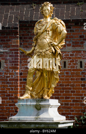 A golden statue of King George III dressed as a Roman Emperor. On ...